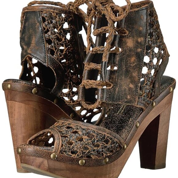 Sbicca | Shoes | Nib Sbicca Very Cool Tinley Lace Up Brown Braided ...